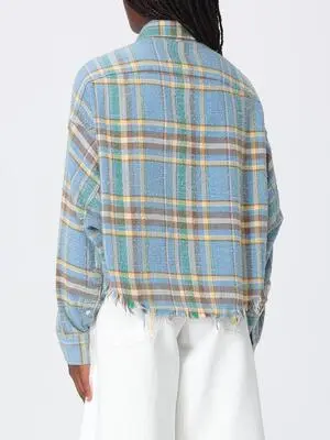 R13 Plaid Cropped Shirt - Blue