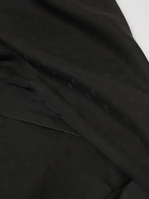 Emporio Armani Cotton Blend Stole With Eagle Jacquard - Black