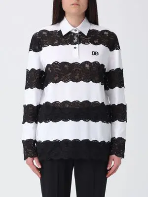 Dolce & Gabbana Lace Trimmed Polo Shirt