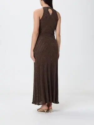 TWINSET Lurex Viscose Knit Halterneck Maxi Dress