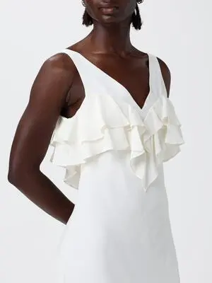 TWINSET Elegant Maxi Dress With Ruffled Front