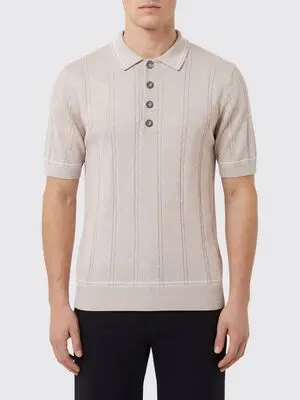 Eleventy Linen And Cotton Knit Polo Shirt