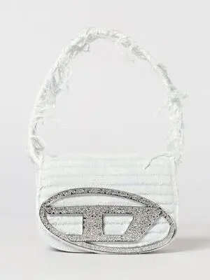 DIESEL® Diesel 1DR Denim Bag With Rhinestone Monogram Grey