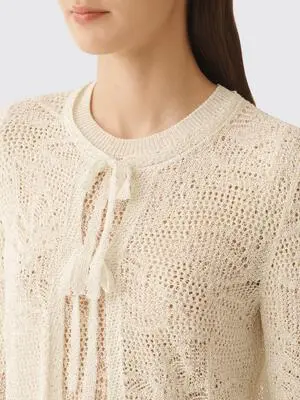 Fabiana Filippi Lurex Cardigan - White