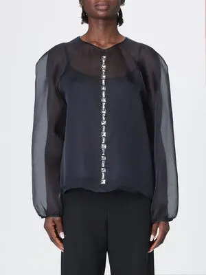 Fabiana Filippi Embellished Sheer Top - Blue