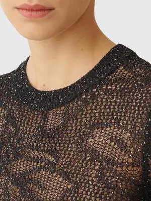 Fabiana Filippi Floral Knit Crew Neck Sweater - Blue