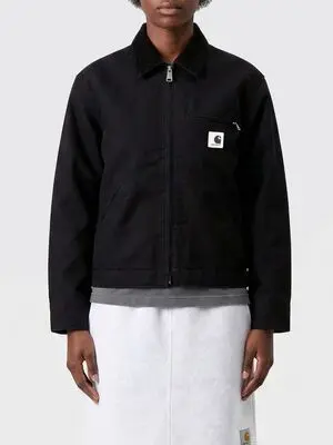 Carhartt Work In Progress Organic Cotton Zip-up Jacket With Logo Detail - Black