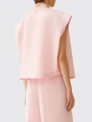 Fabiana Filippi Sleeveless Cotton Shirt With Embroidered Lace