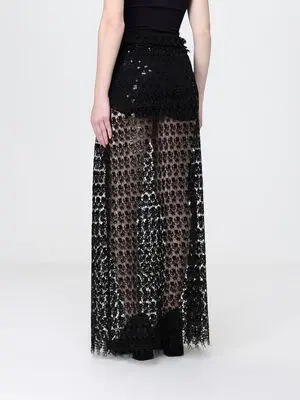 H COUTURE Polyester Crochet Sequin Maxi Skirt