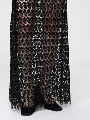 H COUTURE Polyester Crochet Sequin Maxi Skirt