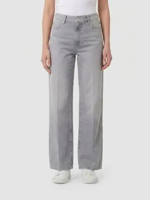 Paige Cotton Denim Straight Jeans - Grey