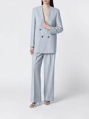 Alberta Ferretti Wide Leg Cuffed Trousers