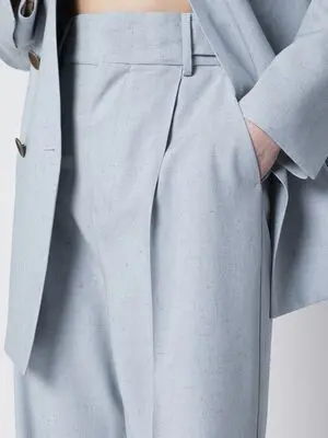 Alberta Ferretti Wide Leg Cuffed Trousers