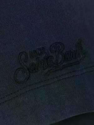 MC2 SAINT BARTH Embroidered-logo Cotton-crepe T-shirt - Blue