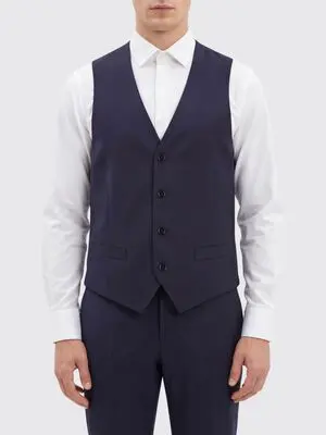 LUIGI BIANCHI Single-breasted Wool Vest - Blue