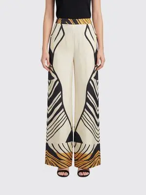 Raquel Diniz Raquel Diniz Printed Wide Leg Trousers Ivory
