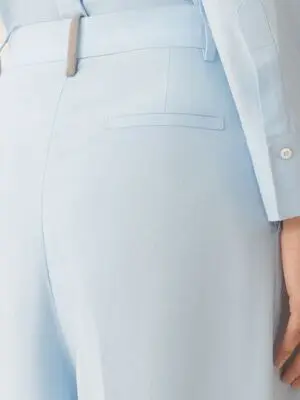 Fabiana Filippi Wide-leg Cotton Trousers With Monile Embellishment