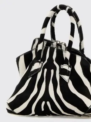 Attico Zebra Print Top Handle Bag