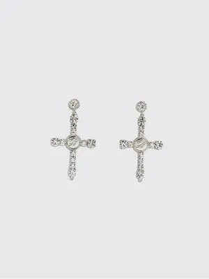 Blumarine Embellished Crystal Cross Earrings - Transparent