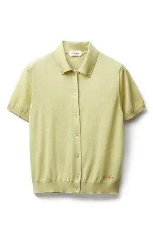 Versace Virgin Wool Button-down Cardigan - Chartreuse