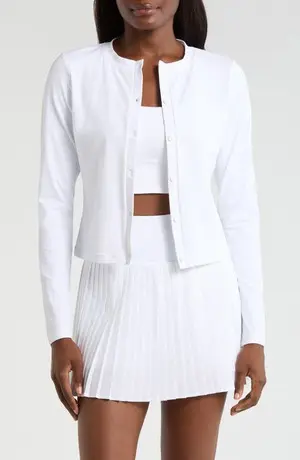 MPG Ribbed Cardigan - Brilliant White