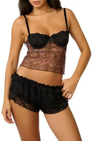 KAT THE LABEL Alix Underwire Camisole - Leopard