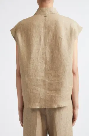Herno Linen Water Repellent Boxy Vest