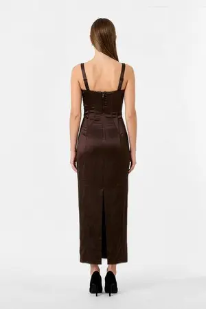 NICHOLAS Dominique Lace Paneled Midi Dress