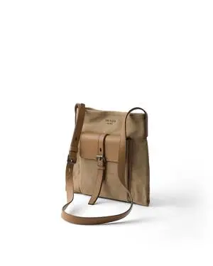 Prada Canvas And Leather Shoulder Bag - Neutral