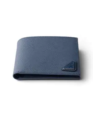 Prada Saffiano Leather Wallet With Coin Purse - Blue