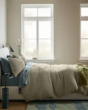 Quince Organic Waffle Duvet Cover - Dried Sage