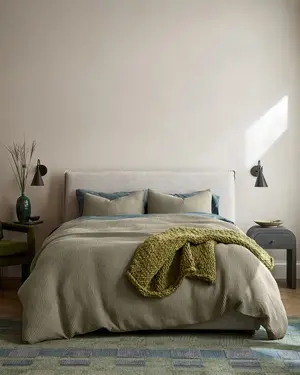 Quince Organic Waffle Duvet Cover - Dried Sage