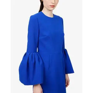ROKSANDA Margot Puff-sleeve Woven Midi Dress - Iris