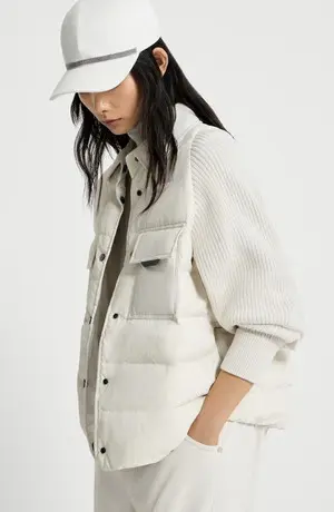 Brunello Cucinelli Knit Down Coat - Ivory