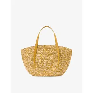 Loewe X Paula's Ibiza Eclipse Medium Raffia Basket Bag - Mustard