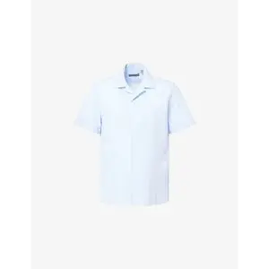 Corneliani Seersuk Camp Short Sleeve Cotton Shirt