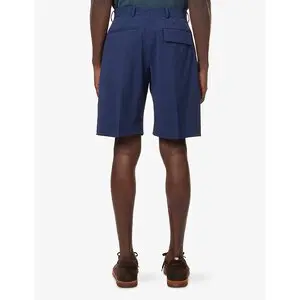 Paul Smith Pleated Knee-length Wool Shorts - Blue