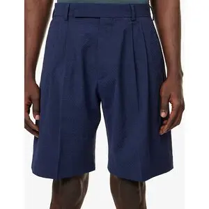 Paul Smith Pleated Knee-length Wool Shorts - Blue
