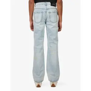 COLE BUXTON Paint-marked Straight-leg Denim Jeans