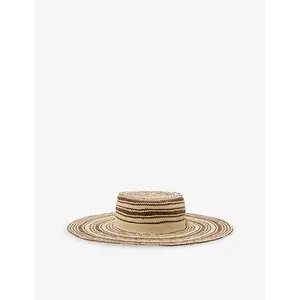 REISS Striped Straw Sun Hat
