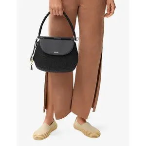 Loewe X Paula's Ibiza Pescador Medium Raffia Cross-body Bag - Black