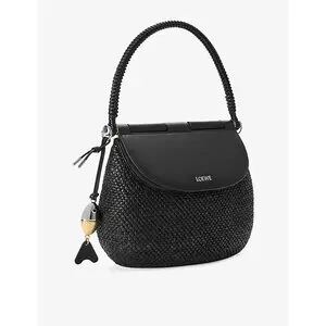 Loewe X Paula's Ibiza Pescador Medium Raffia Cross-body Bag - Black