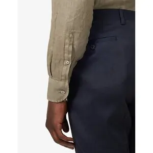 Corneliani Long-sleeve Pointed-collar Linen Shirt