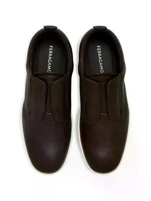 FERRAGAMO Gancini-embossed Leather Sneakers