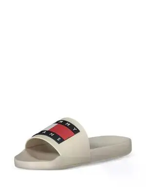 Tommy Hilfiger Logo Patch Slides - Neutrals