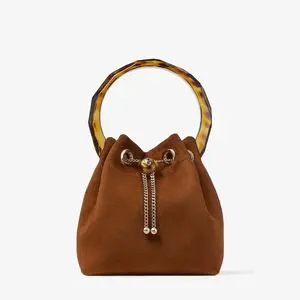 JIMMY CHOO Bon Bon Bucket Bag - Tan/multi/tortoiseshell