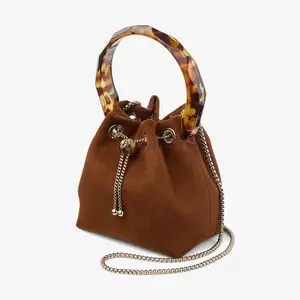 JIMMY CHOO Bon Bon Bucket Bag - Tan/multi/tortoiseshell