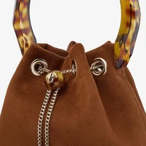 JIMMY CHOO Bon Bon Bucket Bag - Tan/multi/tortoiseshell