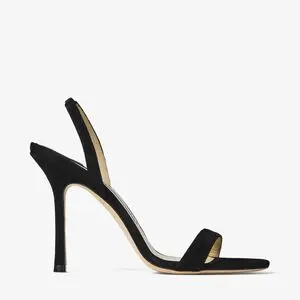 JIMMY CHOO Jenn 100 Suede Sandals - Black