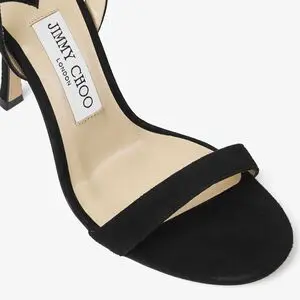 JIMMY CHOO Jenn 100 Suede Sandals - Black